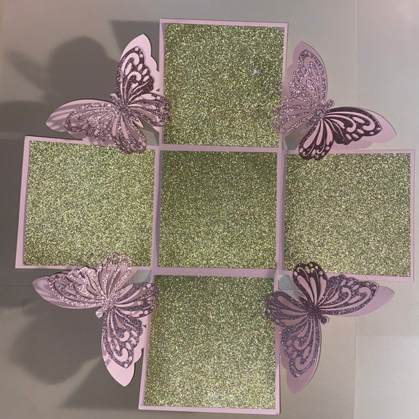 Explosion Box Butterfly Svg 220/cut File/exploding Card Template/svg ...