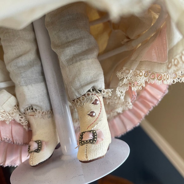 Doll Shoes "pergament" for Antique Fashion Doll in French Style (2.5 ...