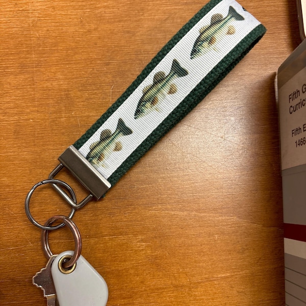 Green Fish Key Fob Keychain Keyring, Fathers Day Gift, Gift for Dad ...