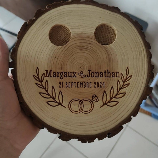 Tree Stump Wedding Ring Box, Tree Stump Ring Bearer Box, Double ...