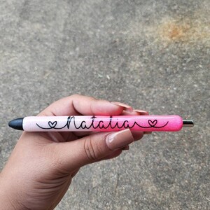 Personalized Epoxy Glitter Black Ink Pen: Refuillable - Etsy