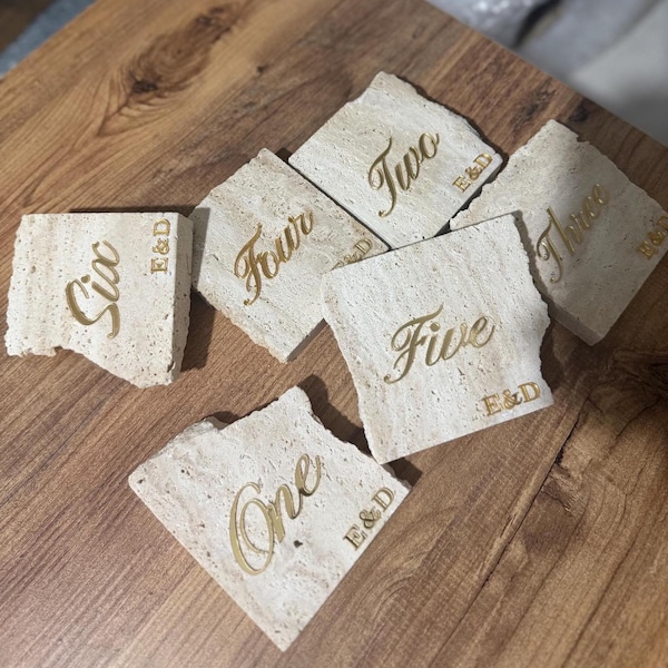 Customizable Natural Stone Table Signs for Conventions, Summons ...