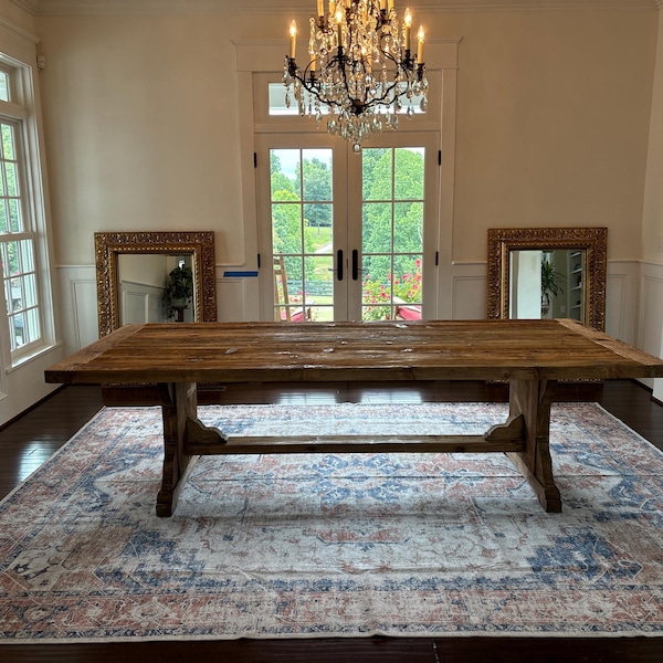 Rustic Kitchen Dining Table Wood, Rustic Farmhouse Dining Table Large ...