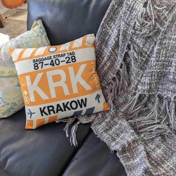 FORT MYERS Throw Pillow Vintage Baggage Tag Design With the RSW Airport ...