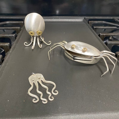 Spoon Octopus Silverware Small Sculpture Vintage Silver Fork and Spoon ...