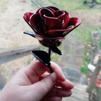 Half Dozen Metal Roses, Six Metal Roses, Welded Metal Rose Sculptures ...