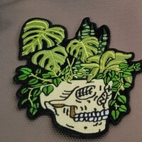 Skull Planter Patch Iron on Backing 5.5 Inches Tall - Etsy