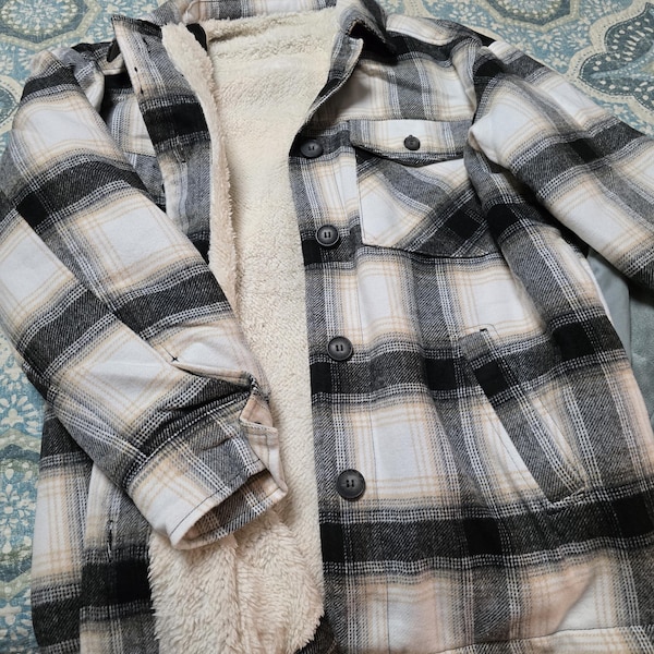 Cozy Emerald Green Plaid Shacket With Sherpa Lining - Premium Quality ...
