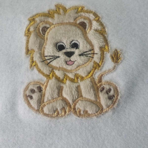 Applique Lion Machine Embroidery Design Zoo Baby Cub Jungle Boy Cute ...