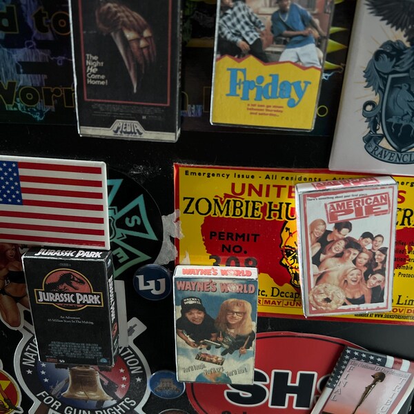 Retro VHS 90's Movies Mini Magnets Classic Cult Movies VHS Tape Covers ...
