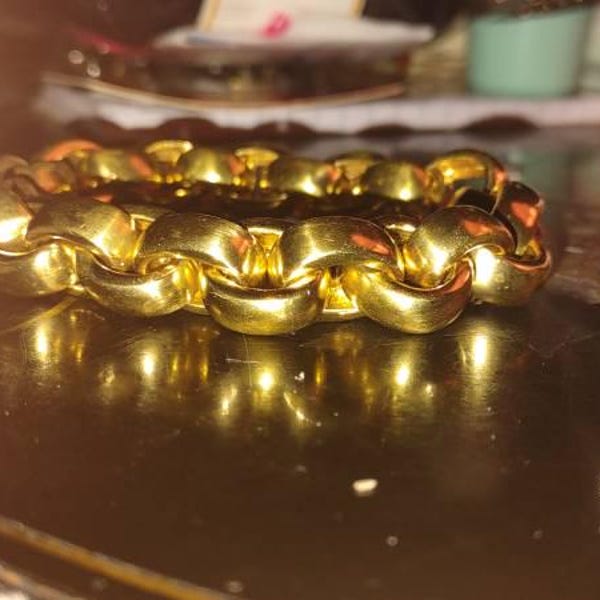 Raw Brass Rolo Bracelet, Paperclip Link Bracelet, Thick Bracelet, Rolo ...