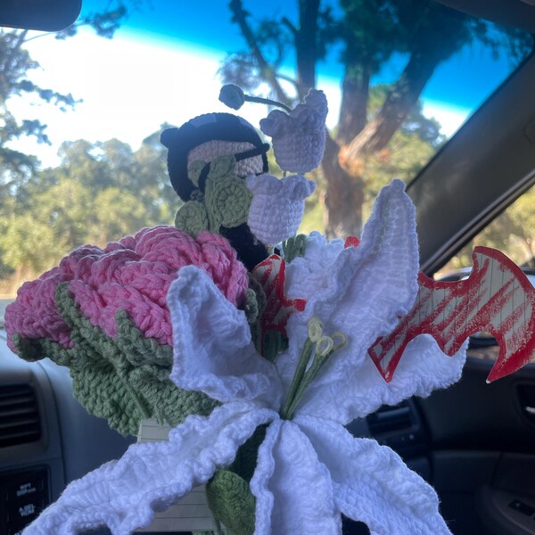 4/6pack Crochet Gradient Rose Flowers for Home Deco,handmade Knitted ...