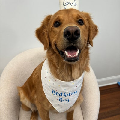 Floral in Blue Dog Bandana With Snap on for Dog Custom Bandana ...