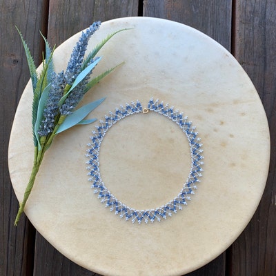 Netted Seed Bead Necklace Patterns, Beaded Netting Pattern, Netted ...