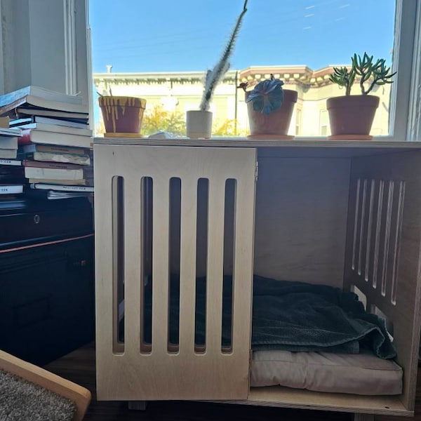 Modern Dog Crate With Sliding Door With a Latch. Dog Kennel, Dog House ...