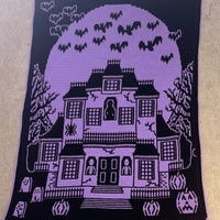 Haunted Hilltop Horror House Overlay Mosaic Crochet Pattern - Etsy Canada