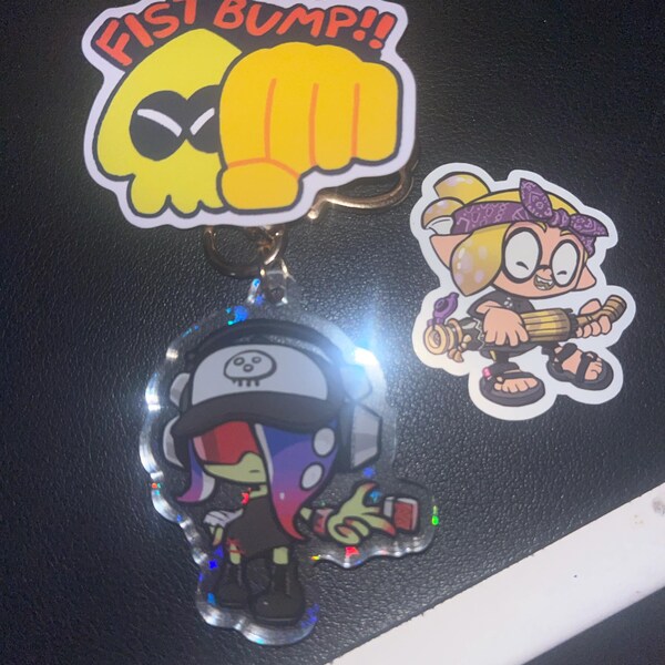 Pearl, Marina, Agent 8, & Acht - Acrylic Holographic Star Keychain ...