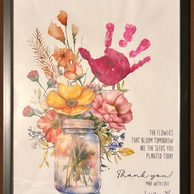 Teacher Appreciation Gift Handprint Art Instant Download. Printable ...