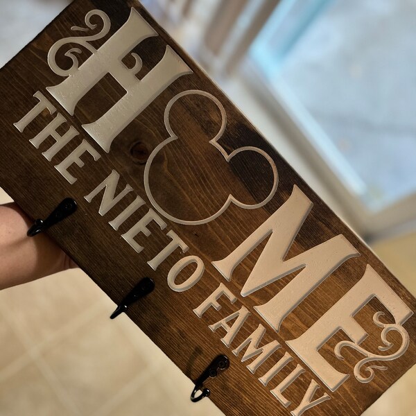 Personalized Disney Home Key Holder. Disney Sign. Mickey Mouse Home ...
