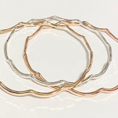 Wave Bangle, Beach Bangle, Beachy Jewelry, Wavy Bangles, Gifts for ...