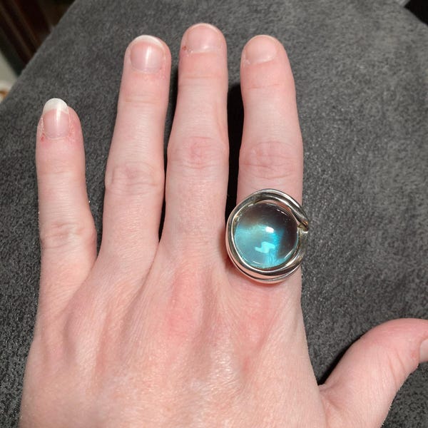 Incredible Light Blue Amber, Natural Baltic Amber Ring, Unique Amber ...