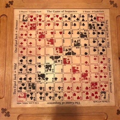 Engraved and Painted Sequence Game Board - Etsy