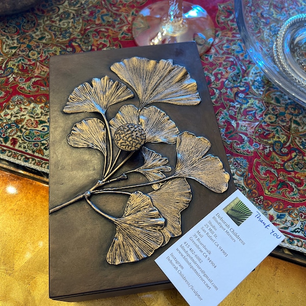 Gingko Leaf Lid on Decorative Bamboo Box 6" X 9" - Etsy