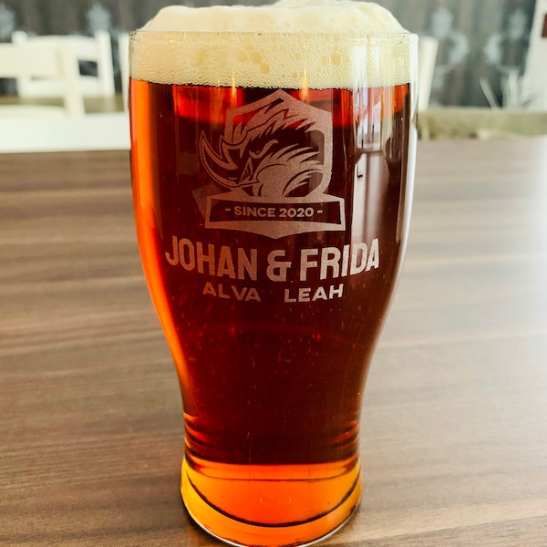 Engraved Beer Glass, Custom Beer Glass, Personalised Pint Glass, Beer ...