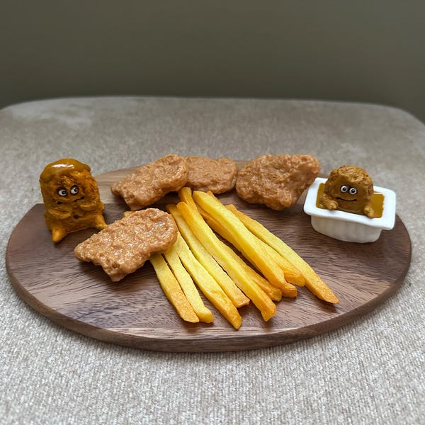 4pcs Fake Chicken Nuggets - Realistic Faux Food for Craft Supplies or ...