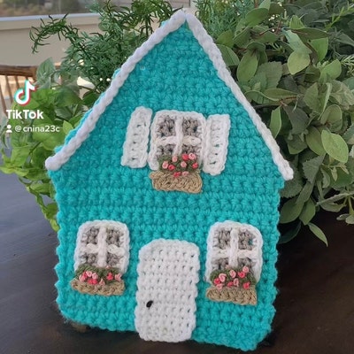 PATTERN Crochet House Cottage Applique Beginner Easy Customize Gift ...