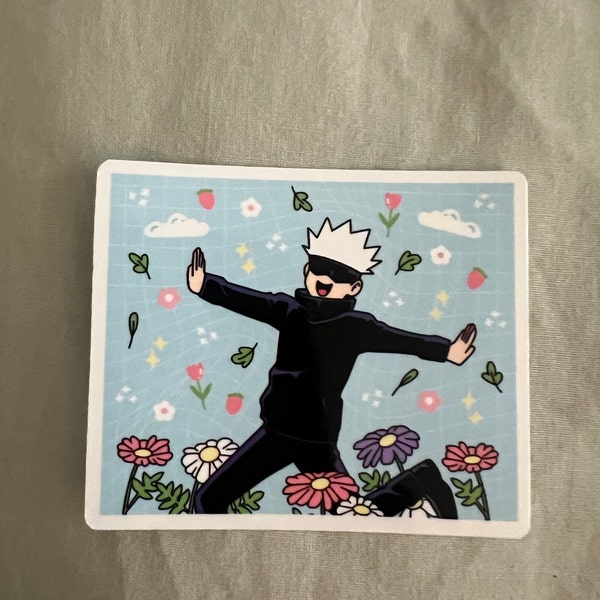 Gojo Satoru Flower Field Sticker Strawberry Flowers JJK Jujutsu Kaisen ...