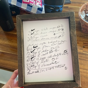 Handwritten Recipe Custom Wood Framed Printed Family Kitchen Sign - Etsy