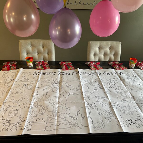 Custom Designed Personalized Coloring Tablecloth Any Theme Decor Kids ...