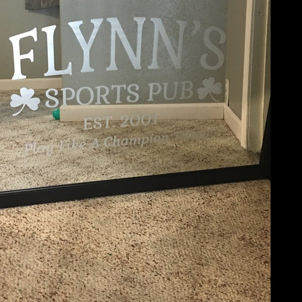 Engraved Custom Bar Mirror (irish Pub) by Lifetime Creations ...