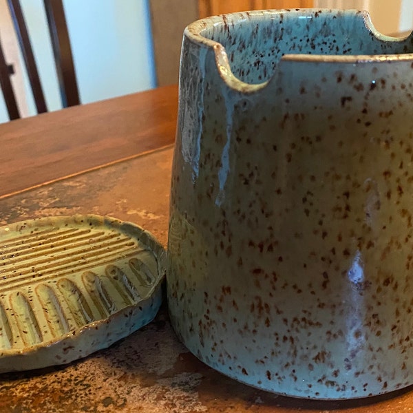 Paint Water Cup in “daisy White”, Ceramic Watercolor Cup, Handmade ...