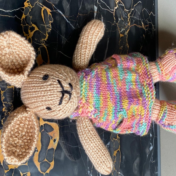 Knitting Pattern: Bunny Rabbit in a Dotty Dress (9 Inches Tall ...