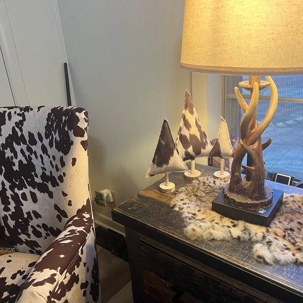 Cow Print Fabric Tree, Rustic Christmas Decor, Farmhouse Christmas ...