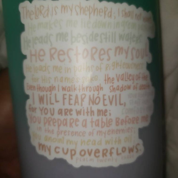 Psalm 23 Sticker | Christian Stickers | Religious Faith Decals - Etsy