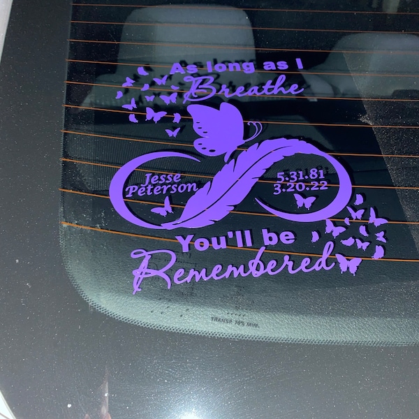 In Memory Decals - Various Styles and Colors - Etsy