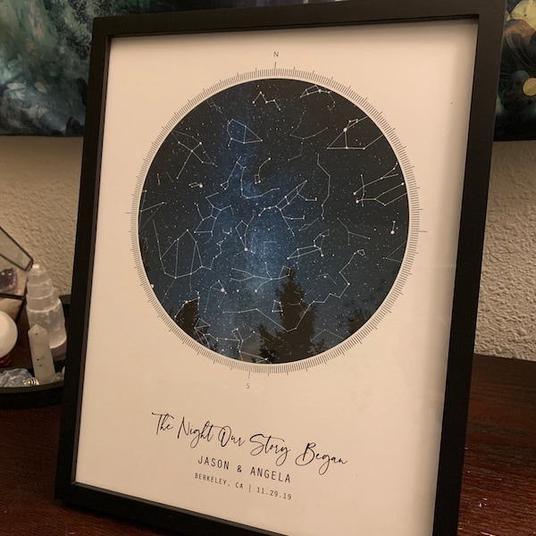 Night Sky Star Map Unique Birthday Gift Ideas for Wife | Unique Wedding ...