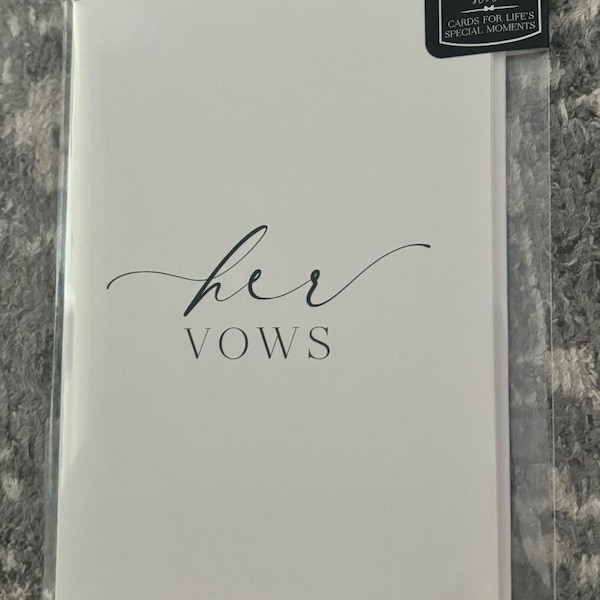 His and Her Vows, Bride and Groom Wedding Day Card, Minimalist Wedding ...