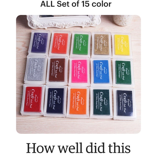 Stamp Ink Pad Set, Stamp-pad Ink, Inkpad 15 Corlors - Etsy