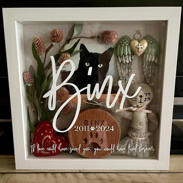 Personalized Pet Dog/cat Memories Memorial Keepsake Shadowbox With Name ...