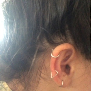 Triangle Helix Hoop Earring Gold Helix Piercing 18 Gauge Helix ...