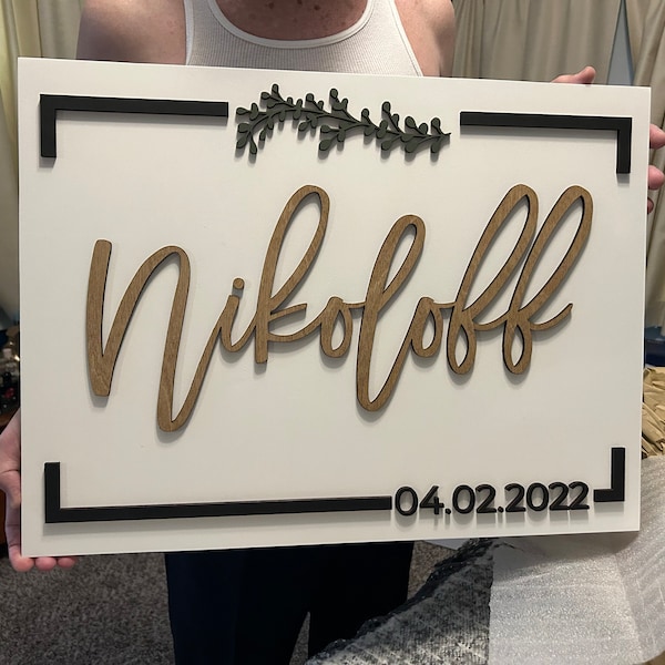 3D Name Sign | 3D Wedding Welcome Sign | Custom Wood Wedding Sign ...