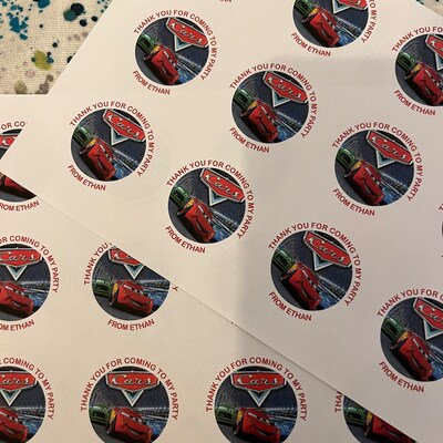 24 X Personalised for Paw Patrol Party/sweet Cone Stickers 45mm Round ...