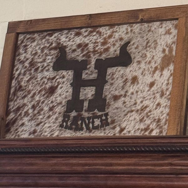 Genuine Cowhide Sign. Cowhide Sign. Custom Sign. Cowhide Branding Sign ...