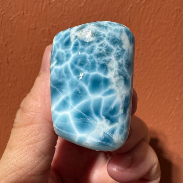 Set of 4 | 75g Translucent Larimar Crystal, High Quality Larimar Stone ...