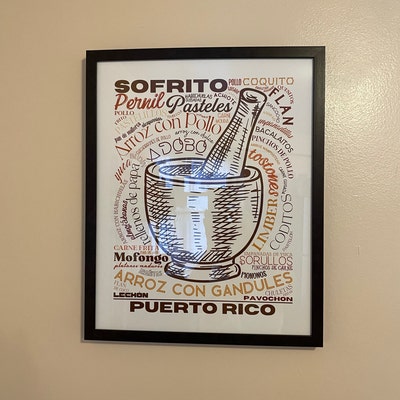 Puerto Rican Food Word Art Sign Poster, Puerto Rico Subway Art, Boricua ...