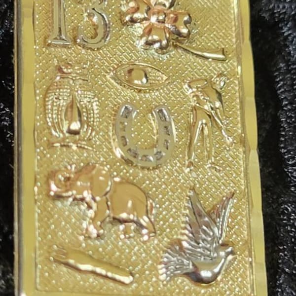 Tricolor 10k/14k Solid Gold Lucky Charm Pendant: Good Luck Amulet - Etsy